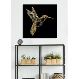 Acrylglasbild OTTO HOME "Kolibri - Acrylbilder mit Blattgold veredelt", gold (farbe bild(er): gold), B:40cm H:40cm, Bilder, Acrylglasbild, Goldveredelung, Handgearbeitet, Gerahmt, Edel