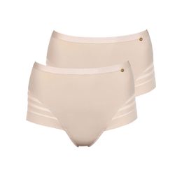 Taillenslip LISCA "2er Pack Damen Taillenslip Alegra", Damen, Gr. 42, beige, Stoff, Obermaterial: 83% Polyamid PA. 17% Elasthan EL., Unterhosen Taillenslip