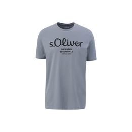 T-Shirt s.Oliver "T-Shirt Logo T-Shirt 1er Pack", Herren, Gr. L, grau (hellgrau), Obermaterial: 100% Baumwolle CO., Shirts T-Shirt