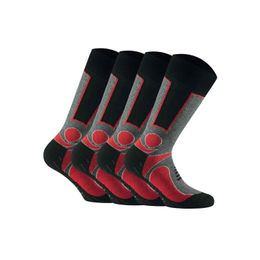 Kurzsocken Rohner Socks "Socken trekking 2-er pack 4er Pack", Damen, Gr. 39-42, rot, Obermaterial: 38% Baumwolle CO. 25% Wolle mw. 25% Polyacryl PAN. 10% Polyamid PA. 2% Elasthan EL., Socken Kurzsocken