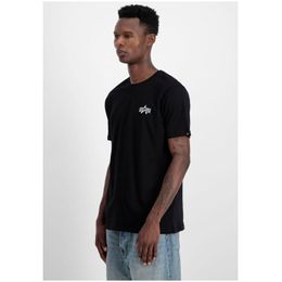 Rundhalsshirt Alpha Industries "Signature BP T", Herren, Gr. S, schwarz, Single Jersey, Obermaterial: 100% Baumwolle, bedruckt, regular fit normal, Rundhals, Shirts Rundhalsshirt, Baumwolle, regular fit