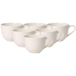 Villeroy & Boch Tasse VILLEROY & BOCH "Kaffeetassen For Me 160 ml 6er Set wei&szlig;", wei&szlig;, Porzellan, Trinkgef&auml;&szlig;e, Tasse