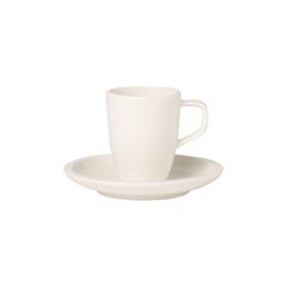 Villeroy & Boch Tasse VILLEROY & BOCH "Espressotasse mit Untertasse Artesano Original 100 ml wei&szlig;", wei&szlig;, Porzellan, Trinkgef&auml;&szlig;e, Tasse