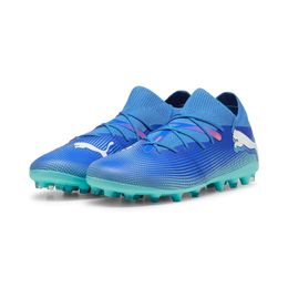 Fu&szlig;ballschuh Puma "FUTURE 7 MATCH MG", Gr. 44,5, blau (blaumazing, Puma wei&szlig;, electric peppermint), Synthetik, Schuhe Fu&szlig;ballschuh, f&uuml;r Kunstrasenpl&auml;tze