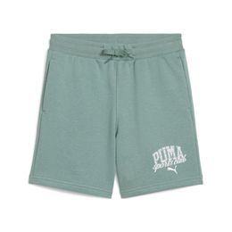 Trainingsshorts Puma "CLASS SHORTS TR B", Jungen, Gr. 176, N-Gr, gr&uuml;n (gr&uuml;n moon), Sweatware, Obermaterial: 68% Baumwolle, 32% Polyester, bedruckt, regular fit kniefrei, Hosen Trainingsshorts, sportlicher Stil, f&uuml;r Jugendliche, mit Print-Applikationen