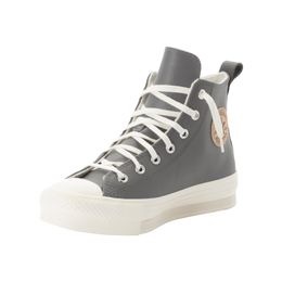 Sneaker Converse "CHUCK TAYLOR ALL STAR EVA LIFT LEATHER", M&auml;dchen, Gr. 37,5, grau (sharkskin, warm quarry, egret), Leder, Schuhe Sneaker