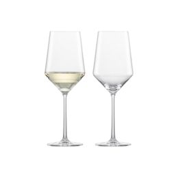 Wei&szlig;weinglas ZWIESEL GLAS "Wei&szlig;weingl&auml;ser Pure 408 ml 2er Set transparent", bunt (transparent), 2 tlg., Glas, Trinkgef&auml;&szlig;e, Wei&szlig;weinglas