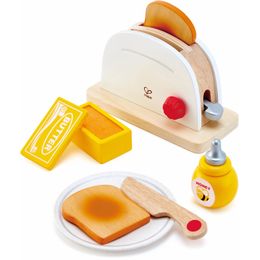 Kinder-Toaster HAPE "Pop-Up-Toaster-Set, 7-tlg.", gelb (natur, wei&szlig;, gelb), Spielzeug-Haushaltsger&auml;te, KinderB:18cm H:11,2cm T:18cm, Holz, Kinder-Toaster, aus Holz, B:18cm H:11,2cm T:18cm