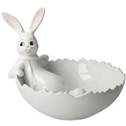 Osterhase Goebel "Figur Hase mit Schale Snow White - Sweets for my Sweet", wei&szlig;, B:20cm H:16cm T:16cm, Porzellan, Dekofiguren, Osterhase, Osterfigur, Dekofigur, Ostern, Osterdekoration