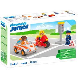 Konstruktions-Spielset Playmobil "Helden des Alltags (71692), JUNIOR", bunt, Spielbausteine, Baby, Kunststoff, Konstruktions-Spielset, Made in Europe
