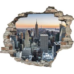 Wandtattoo queence "New York", bunt, B:60cm H:50cm T:0,1cm, Wandtattoos, Wandtattoo, Wandsticker, Wandbild, selbstklebend, 3D, Wanddurchbruch