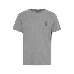 T-Shirt Blend "T-Shirt BHTee", Herren, Gr. L, grau (stone mix), Obermaterial: 100% Baumwolle CO., Shirts T-Shirt