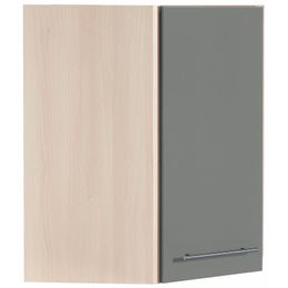 Eckh&auml;ngeschrank Optifit "Bern", grau (basaltgrau, akaziefarben), B:60cm H:70,4cm T:34,9cm, Schr&auml;nke, Eckh&auml;ngeschrank