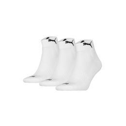 Kurzsocken Puma "Socken Cushioned Quarter 3P 3er Pack", Damen, Gr. 35-38, wei&szlig;, Obermaterial: 82% Baumwolle CO. 16% Polyester PES. 1% Elasthan EL. 1% Polyamid PA., Socken Kurzsocken
