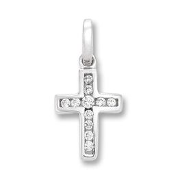 Kettenanh&auml;nger ONE ELEMENT "Zirkonia Kreuz Anh&auml;nger aus 925 Silber", silber, Schmuckanh&auml;nger, Damen, Silber 925 (Sterlingsilber), Kettenanh&auml;nger