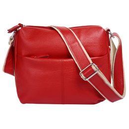 Umh&auml;ngetasche Samantha Look, Damen, Gr. B/H/T: 26cm x 24cm x 5cm onesize, rot, Leder, unifarben, Taschen Umh&auml;ngetasche, echt Leder, Made in Italy