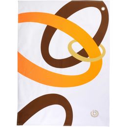 Geschirrtuch Bugatti "Ellipse", orange (wei&szlig;, orange, braun, natur), B:50cm L:70cm, 100% Baumwolle, Geschirrt&uuml;cher, Geschirrtuch