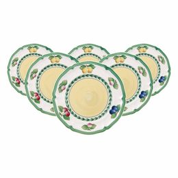 Villeroy & Boch Brotteller VILLEROY & BOCH "Brotteller French Garden Fleurence &oslash; 17,4 cm 6er Set bunt", bunt, L:17,4cm, Speiseteller, Brotteller