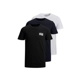 Jack & Jones T-Shirt JACK & JONES "T-Shirt JJECORP LOGO TEE O-NECK 3PK 3er Pack", Herren, Gr. S, bunt (wei&szlig;, marineblau, schwarz), Obermaterial: 100% Baumwolle CO., Shirts T-Shirt