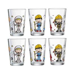 Ritzenhoff & Breker Kinderbecher RITZENHOFF & BREKER "Kindergl&auml;ser Berufe Jungen 205 ml 6er Set bunt", bunt, Glas, Trinkgef&auml;&szlig;e, Kinderbecher