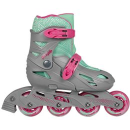 Inlineskates Playlife "Riddler Graphite Grey" Gr. 39, bunt (grau, pink, t&uuml;rkis), Inlineskates_Rollschuhe, 39/42 (bis 60 kg), Kunststoff, Inlineskates