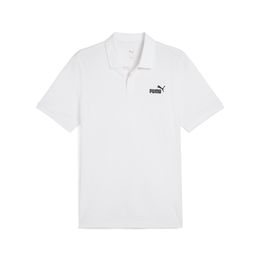 Poloshirt Puma "ESS NO. 1 LOGO PIQUE POLO", Herren, Gr. S, wei&szlig; (Puma wei&szlig;), Piqu&eacute;, Obermaterial: 96% Baumwolle, 4% Elasthan, unifarben, regular fit normal, Shirts Poloshirt, Regular Fit, Kurzarm, gerippter Kragen