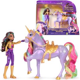 Anziehpuppe Spin Master "Unicorn Academy - Small Doll & Unicorn - Sophia & Light Magic Wildstar", bunt, Puppen, Kinder, Kunststoff, Anziehpuppe