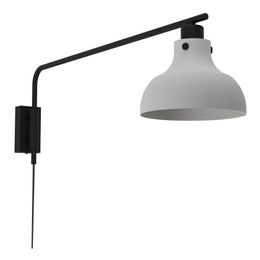 Eglo Wandleuchte "MATLOCK", grau (grau, schwarz), 1, H: 25cm, 1 Stk., Leuchten, Wandlampe mit Schwenkarm aus Metall in Grau und Schwarz, E27 Fassung, Wandleuchte