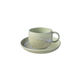 Tasse "Espressotasse mit Untertasse Perlemor Alga 60 ml gr&uuml;n", gr&uuml;n, 1 tlg., Porzellan, LIKE. BY VILLEROY & BOCH, Trinkgef&auml;&szlig;e, Tasse