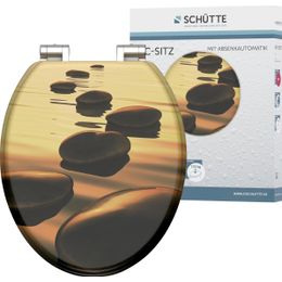 Sch&uuml;tte WC-Sitz SCH&Uuml;TTE "SEA STONE", bunt, B:375cm L:435cm, MDF - Mitteldichte Holzfaserplatte, WC-Sitze, WC-Sitz, mit Absenkautomatik und MDF Holzkern