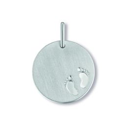 Kettenanh&auml;nger ONE ELEMENT "Gravurplatte Baby Anh&auml;nger aus 925 Silber &Oslash; 18,0 mm", silber, Schmuckanh&auml;nger, Damen, Silber 925 (Sterlingsilber), Kettenanh&auml;nger