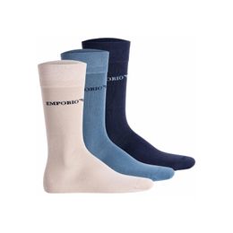 Kurzsocken Emporio Armani "Socken 3er Pack", Herren, Gr. 40-45, bunt (marine, nude, blau), Obermaterial: 74% Baumwolle CO. 24% Polyamid PA. 2% Elasthan EL., Socken Kurzsocken