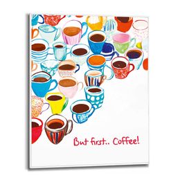 Poster Reinders "But First...Coffee", bunt (farbe bild(er): mehrfarbig), B:40cm H:50cm T:1,6cm, Bilder, Poster, K&uuml;che - Mehrfarbig - MDF - Essen und Trinken - 40x50 cm