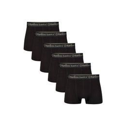 Boxershorts Bamboo basics "Boxershort LIAM 6er Pack", Herren, Gr. M, schwarz, Obermaterial: 68% Viskose CV. 28% Baumwolle CO. 4% Elasthan EL., Unterhosen Boxershorts
