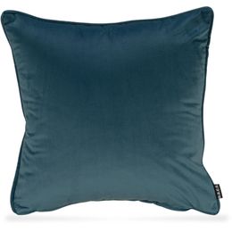 HOCK Dekokissen H.O.C.K. "Nobile Samt", blau (blau sky, unifarben), B:50cm L:50cm, Polyester, Dekokissen_Sitzkissen_Kissenh&uuml;llen, Dekokissen, Kissenh&uuml;lle mit F&uuml;llung, 1 St&uuml;ck