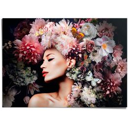 Poster Reinders "Frau mit Blumenhut", rosa (farbe bild(er): rosa), B:140cm H:100cm T:0,1cm, Papier, Bilder, Poster
