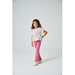 Jerseyhose KIDS Only "KMGPAIGE LIFE FLARED PNT NOOS", M&auml;dchen, Gr. 110, N-Gr, heather rose, Jersey, Obermaterial: 65% Viskose, 30% Polyester, 5% Elasthan, unifarben, normal, Hosen Jerseyhose, mit ausgestelltem Bein