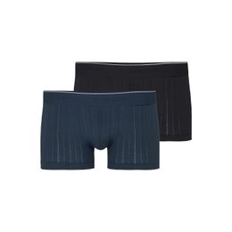 Boxershorts Calida "Boxershort Pure & Style 2P 2er Pack", Herren, Gr. 58-60, bunt (schwarz, dunkelblau), Obermaterial: 94% Baumwolle CO. 6% Elasthan EL., Unterhosen Boxershorts