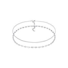Ketten-Set Elli "Halskette Choker Venezianer Pl&auml;ttchen 2er Set 925 Silber" Gr. 36, silber, Halsketten, Damen, ohne Stein, Silber 925 (Sterlingsilber), Ketten-Set