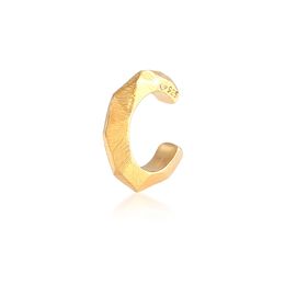 Ohrklemme Elli "Ohrringe Earcuff Klemme Single Facettiert 925 Silber" Gr. 9, gold, Ohrringe, Damen, ohne Stein, Silber 925 (Sterlingsilber), Ohrklemme