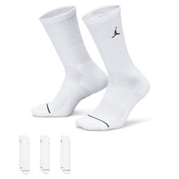 Funktionssocken Nike "U J ED CUSH POLY CREW 3PR 144", Damen, Gr. M (38/41), wei&szlig;, schwarz, Obermaterial: 96% Polyester, 3% Elasthan, 1% Nylon, Socken Funktionssocken, f&uuml;r sportlichen Alltag, schwei&szlig;ableitende Technologie, mit Elasthan