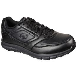 Berufsschuh Skechers "NAMPA" Gr. 41, schwarz, 41, Lederimitat, Schuhe, Berufsschuh, Schn&uuml;rschuh f&uuml;r Gastronomie mit rutschfhemmender Laufsohle