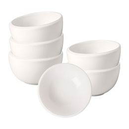 Villeroy & Boch Tasse VILLEROY & BOCH "Kaffeetasse NewMoon 180 ml 6er Set wei&szlig;", wei&szlig;, 6 tlg., Porzellan, Trinkgef&auml;&szlig;e, Tasse