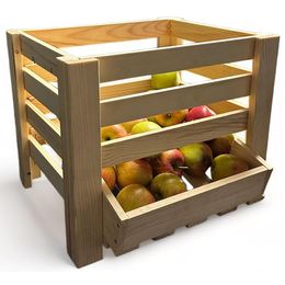 Holzkiste Promadino "Kartoffelkiste", beige (natur), B:40cm H:33cm T:36cm, Holzwerkstoff, Aufbewahrungsboxen, Holzkiste, BxTxH: 40x36x33 cm