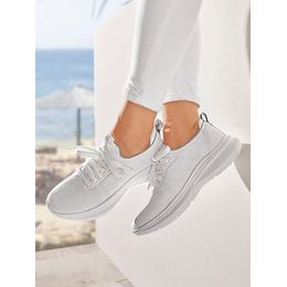 Sneaker Heine, Damen, Gr. 42, wei&szlig;, Textil, Schuhe Sneaker