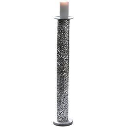 Kerzenst&auml;nder CASABLANCA BY GILDE "Kerzenleuchter Purley, &Oslash; ca. 15 cm", silber (silberfarben), H:100cm &Oslash;:15cm, Metall, Kerzenhalter, Kerzenst&auml;nder, Stumpenkerzenhalter aus Metall, 1-flammig