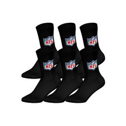 Kurzsocken NFL "Socken NFL SHIELD 6Pack Crew Socks 6er Pack", Damen, Gr. 39-42, schwarz, Obermaterial: 61% Baumwolle CO. 35% Polyester PES. 4% Elasthan EL., Socken Kurzsocken
