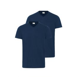 !Solid V-Shirt SOLID "V-Shirt SDODILIAN", Herren, Gr. S, blau (navy, navy), Obermaterial: 50% Baumwolle CO. 50% Polyester PES., Shirts V-Shirt