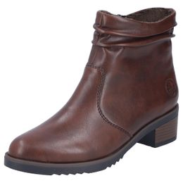 Stiefelette Rieker, Damen, Gr. 42, lila (marrone), Lederimitat, Schuhe Stiefelette, Boots, Blockabsatz, slouchy Schaft, mit Innenrei&szlig;verschluss