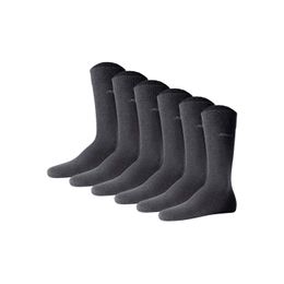 JOOP! Kurzsocken JOOP "Socken Unisex premium essential organic cotton Socks 6p 6er Pack", Damen, Gr. 43-46, grau (anthrazit meliert), Obermaterial: 62% Baumwolle CO(Bio). 36% Polyamid PA. 2% Elasthan EL., Socken Kurzsocken